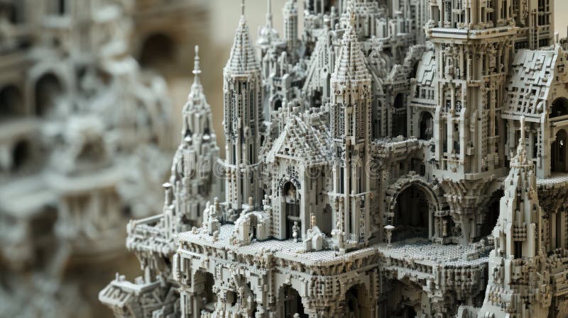 Detailed Lego Castle Model Close-up View Stock Illustration ...
