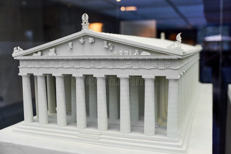 Detailed Miniature Model of Parthenon in Acropolis, Athens. Stock Photo ...
