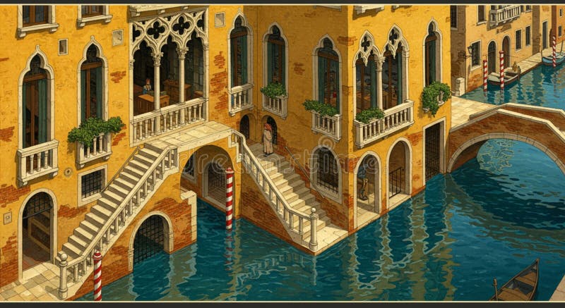 Model of a Building in Venice Stock Illustration - Illustration of ...