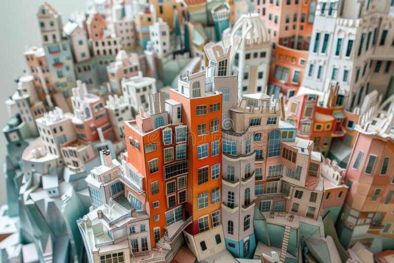 Detailed Miniature Paper Buildings, Ideal for Architectural Projects ...