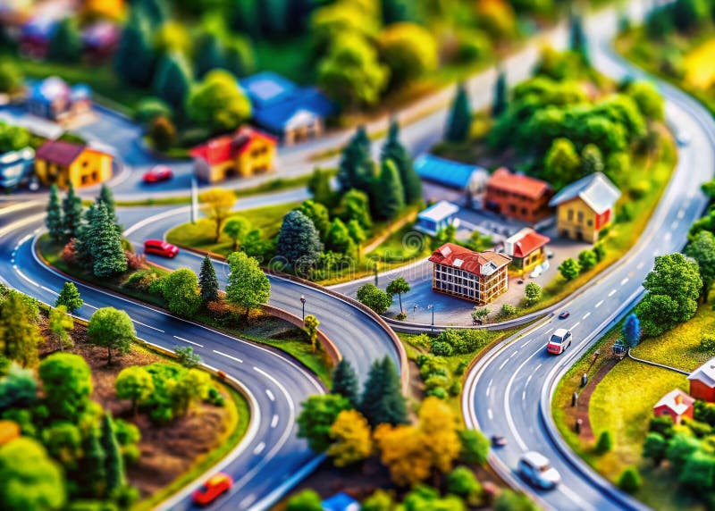 Detailed Miniature Road Map a Visual Guide To Journey Planning Route ...