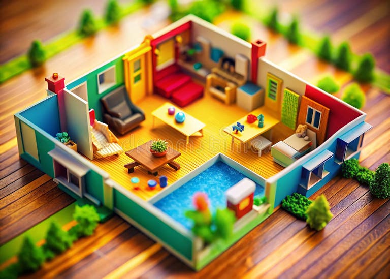 Detailed Miniature TiltShift Floor Plan a Stunning Architectural Design ...