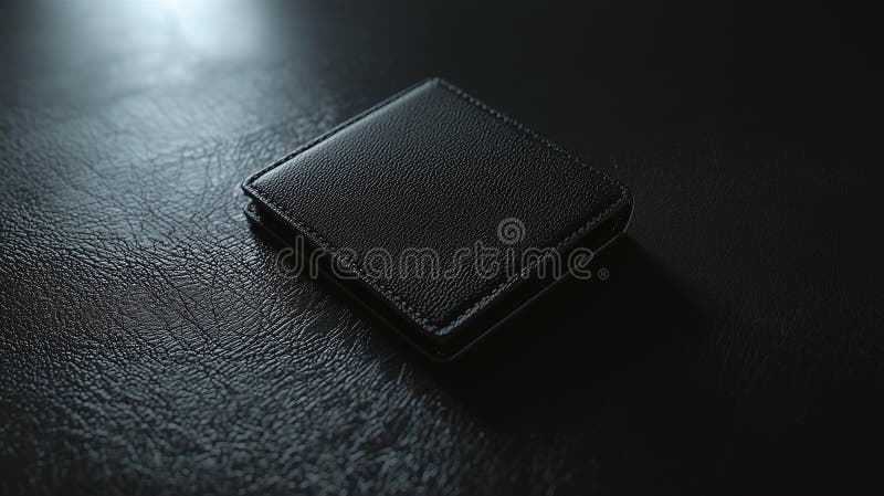 Detailed Mockup of a Custom Logo on a Black Leather Wallet with ...