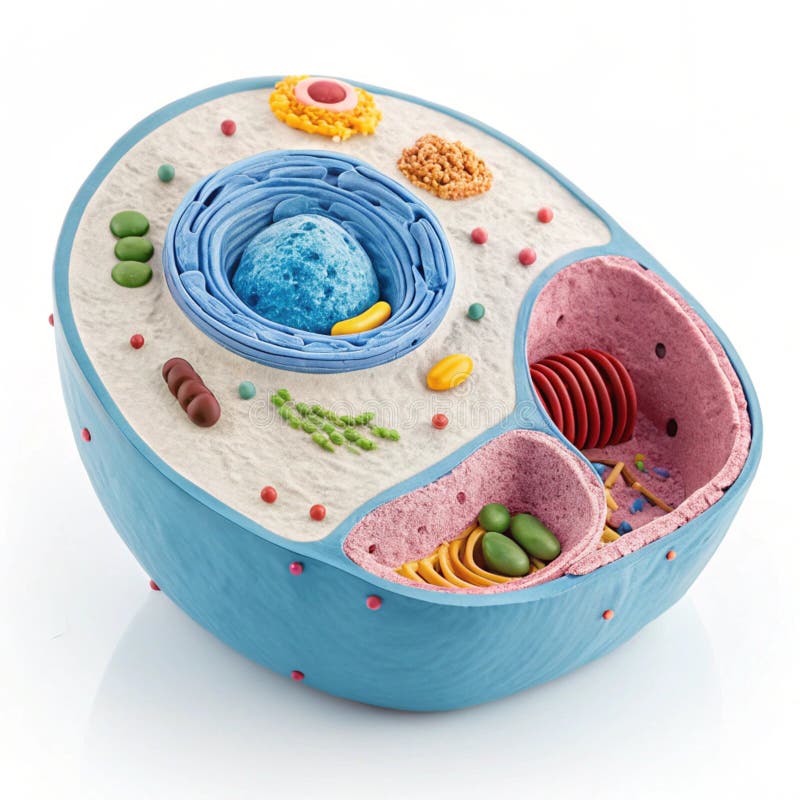 Animal Cell Structure Isolated on White Background Stock Illustration ...