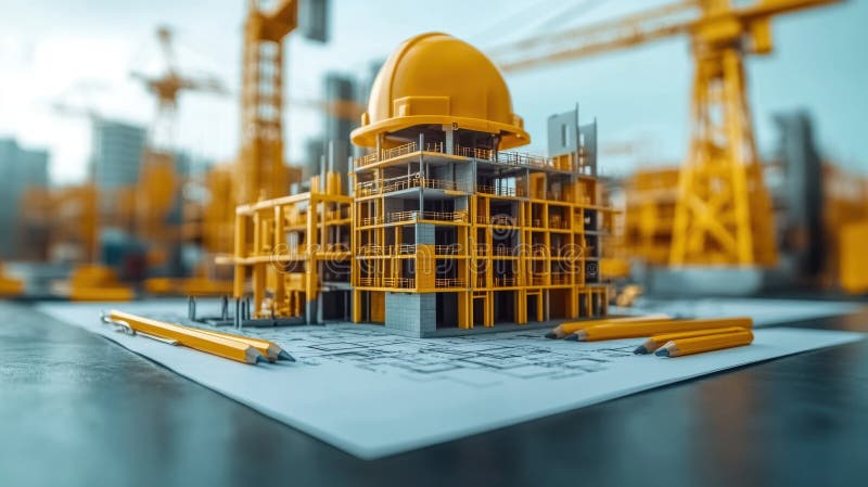 Miniature Paper Cityscape Detailed Model Modern Urban Skyline Stock ...