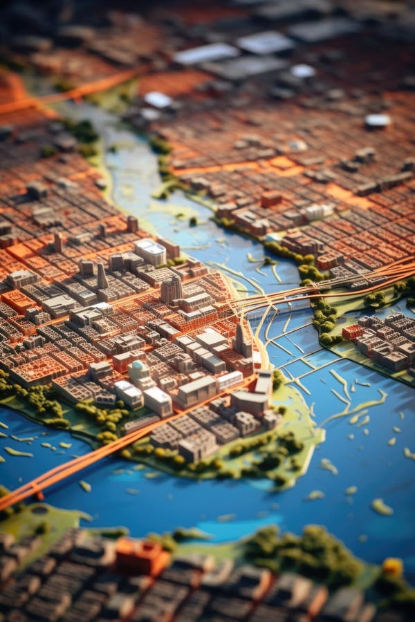 A Detailed Model of a City Displayed on a Table. Perfect for Urban ...