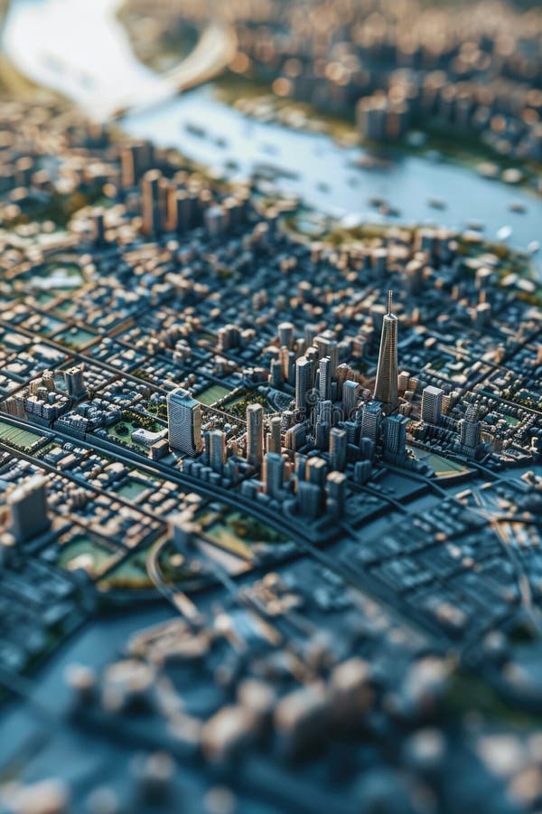 A Detailed Model of a City Featuring a Multitude of Buildings. Perfect ...