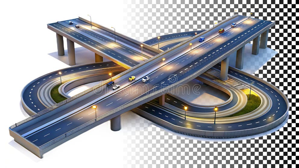 Complex Highway Interchange Structure, Urban Transportation ...