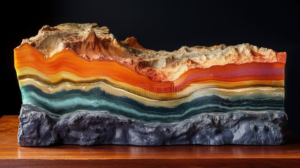 Detailed Model of Continental Crust Layers in Lithosphere Visualization ...