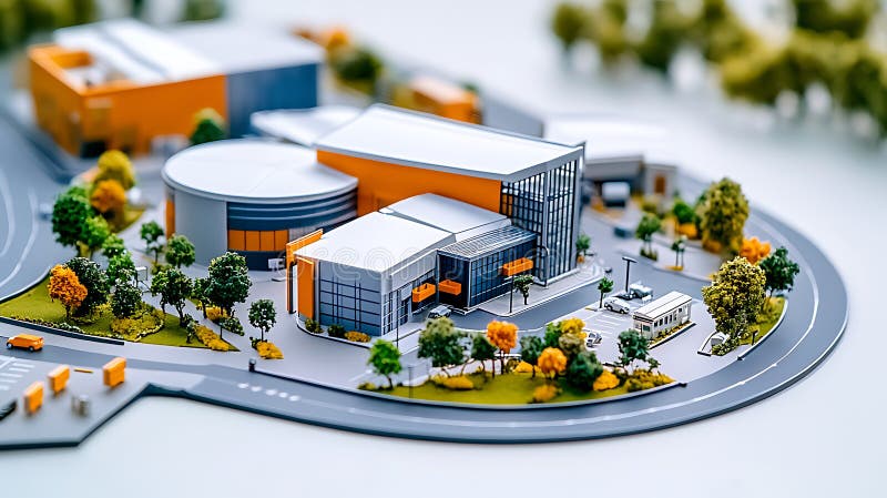 Detailed Model of Distribution Center Layout Showcasing Modern ...