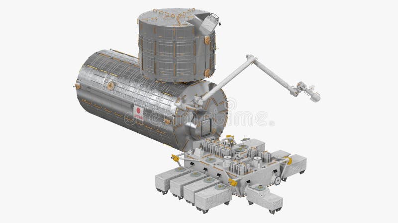 Japanese Spacecraft Logistics Module with Robotic Arm Stock Image ...