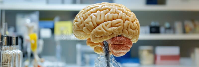 Human Brain Model on the Table. Brain Human Anatomy. 3d Rendering ...