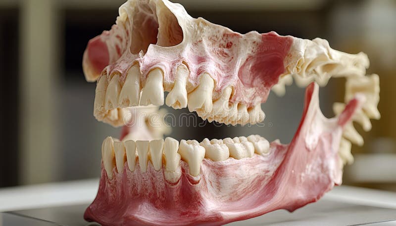 Detailed Model of a Human Jaw Showcasing Teeth and Missing Teeth for ...