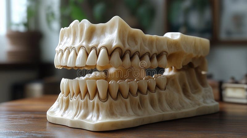 A Detailed Model of Human Teeth Showcasing the Upper and Lower Jaw with ...