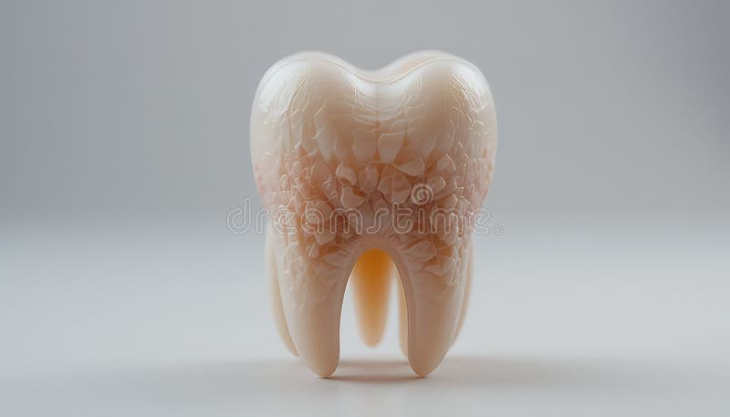 Detailed Model of a Human Tooth with Textured Surface Isolated on Light ...