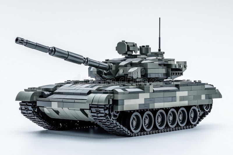 Detailed Model of a Military Tank Constructed with Building Blocks ...