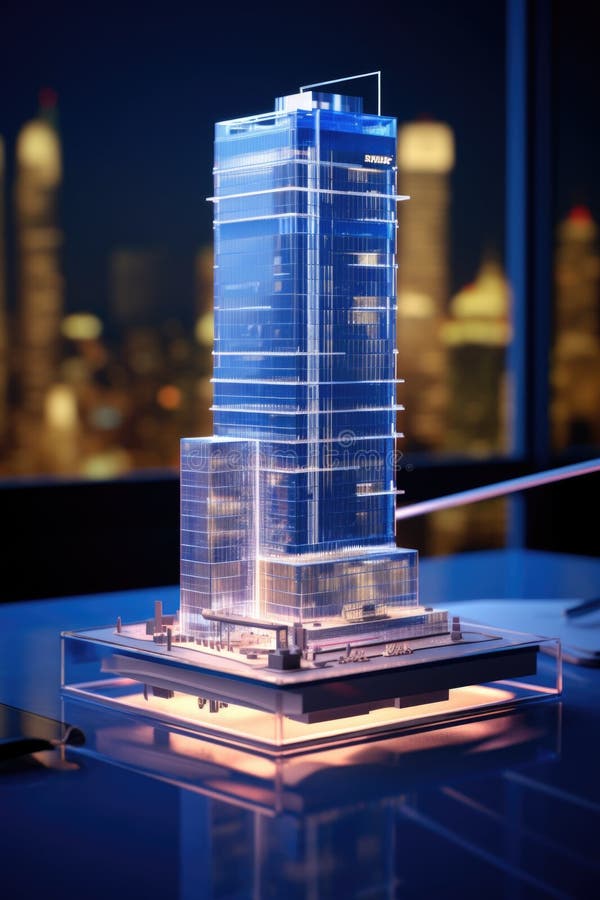 A Detailed Model of a Skyscraper on a Table, Perfect for Architectural ...