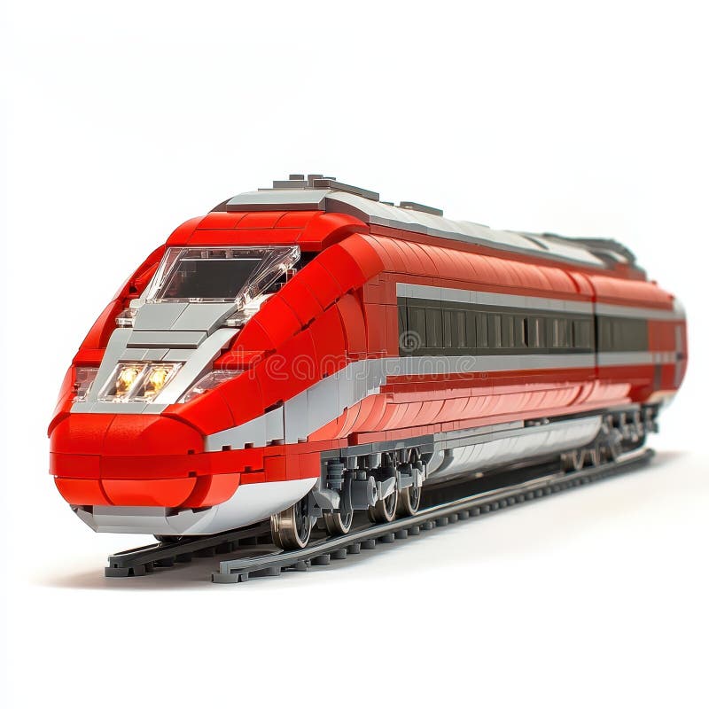 A Detailed Model of a Sleek Red High-speed Train, Showcasing Design and ...