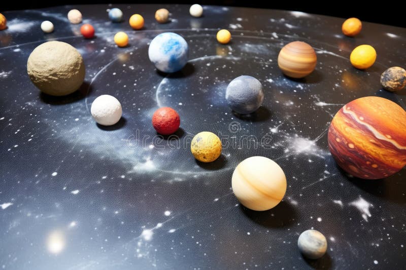 A Solar System Model Showing Various Planetary Orbits Stock Photo ...
