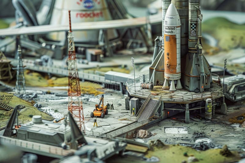 Miniature Space Shuttle Embarking on Epic Voyage Stock Illustration ...