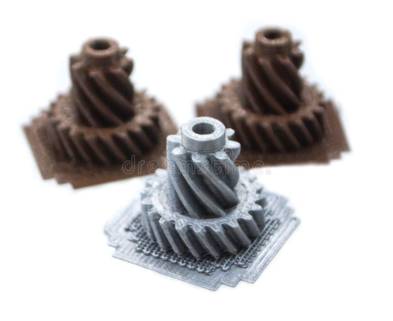 Detailed Models Printed on 3D Printer from Polymer Close-up Stock Image ...