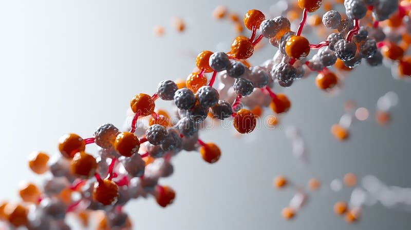 A Detailed Molecular Model of Insulin, Showing the Complex Folding and ...