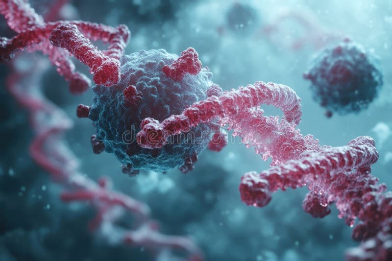 Detailed Molecular Structure of DNA Interacting with Cells Under a ...