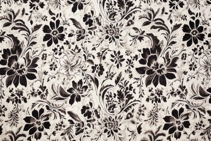 Detailed, Monochromatic Damask Pattern on Silk Textile Stock ...