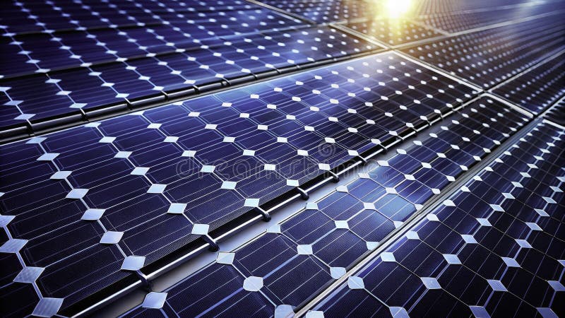 Detailed Monocrystalline Solar Panel Panorama a HighDefinition Visual ...