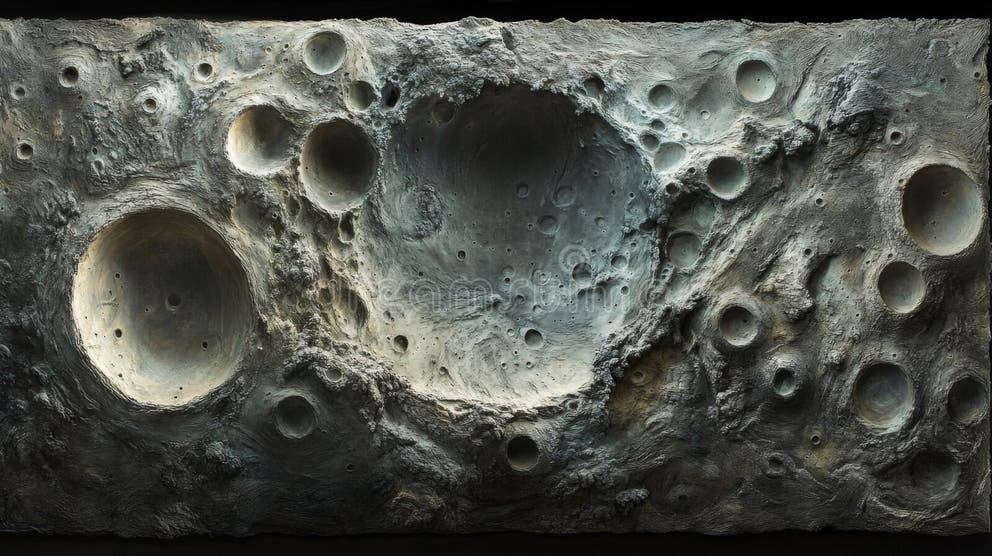 Detailed Moon Surface Model with Craters Stock Illustration ...