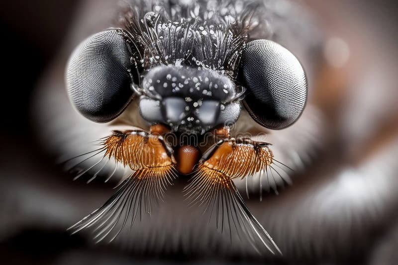 Detailed Mosquito Head Photo. Macro View Stock Illustration ...