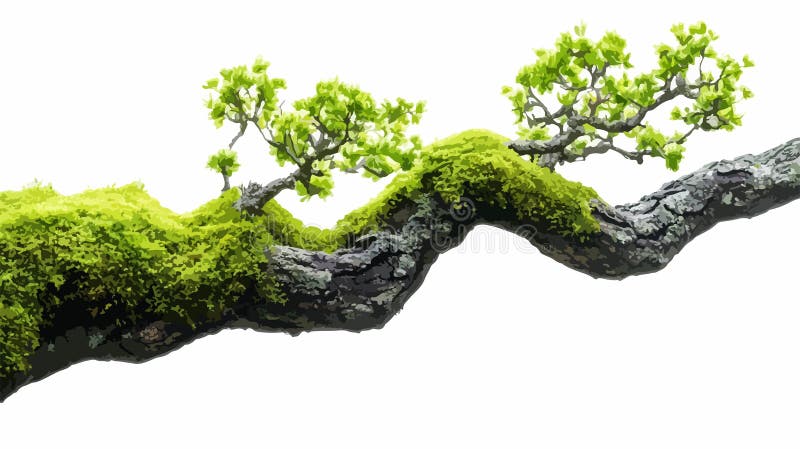 Detailed Mossy Tree Branch Close-Up: Textured Nature Background Stock ...