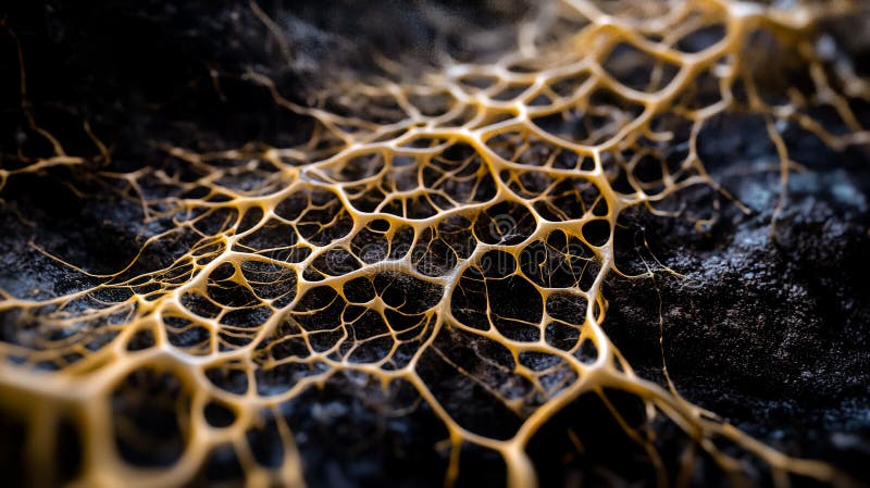 A Detailed, of a Mycelium Root Structure Stock Illustration ...