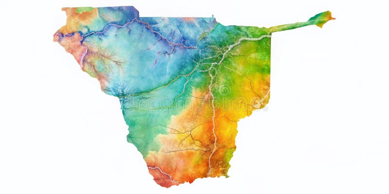 Detailed Namibia Political Map Long Exposure Clear Borders for ...