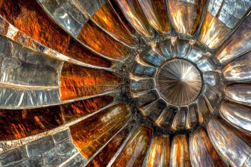 Close-up View of Stunning Nautilus Shell Cross-Section Showcasing Its ...