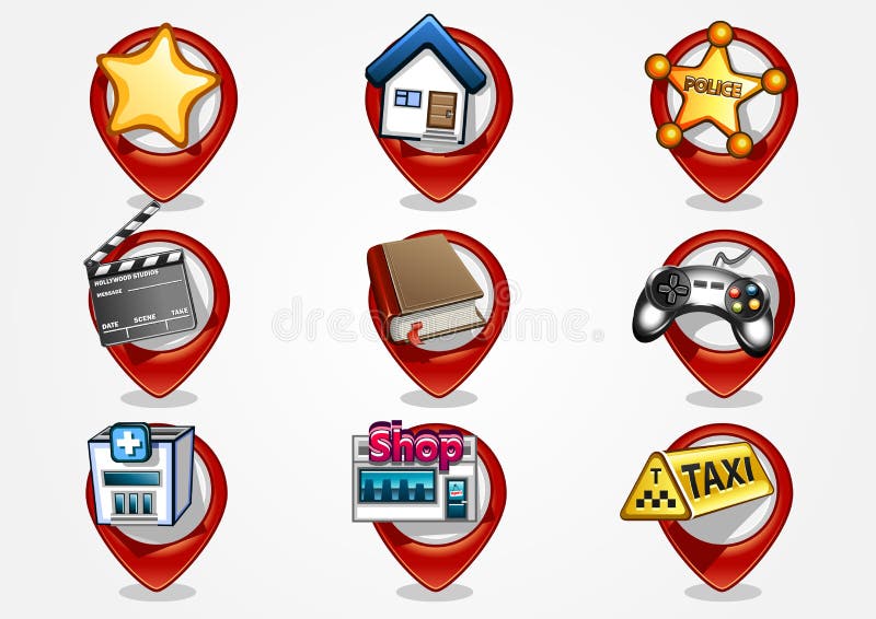 Detailed Navigation Icons Set 1 Stock Vector - Illustration of ...