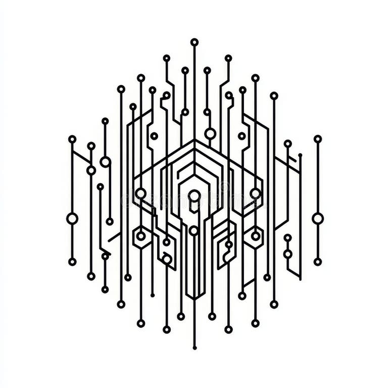 Detailed Network Architecture Displaying Interconnected Lines and Nodes ...