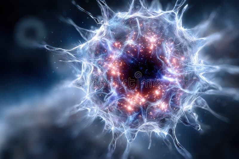 Microscopic View of a Cell Exhibiting Intricate Structures and Vibrant ...