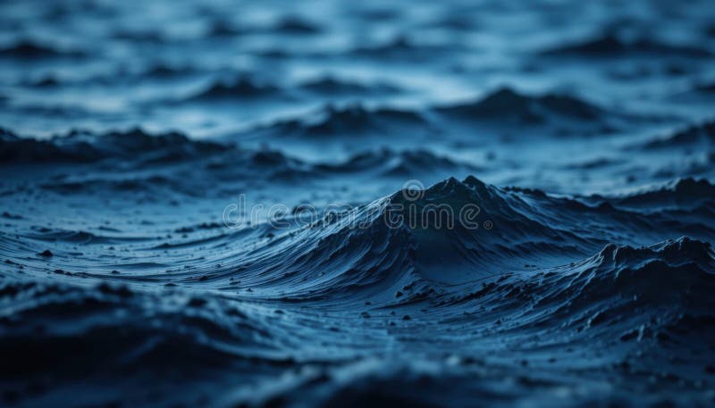 Detailed Ocean Surface with Waves, Each of Which is Decorated with ...
