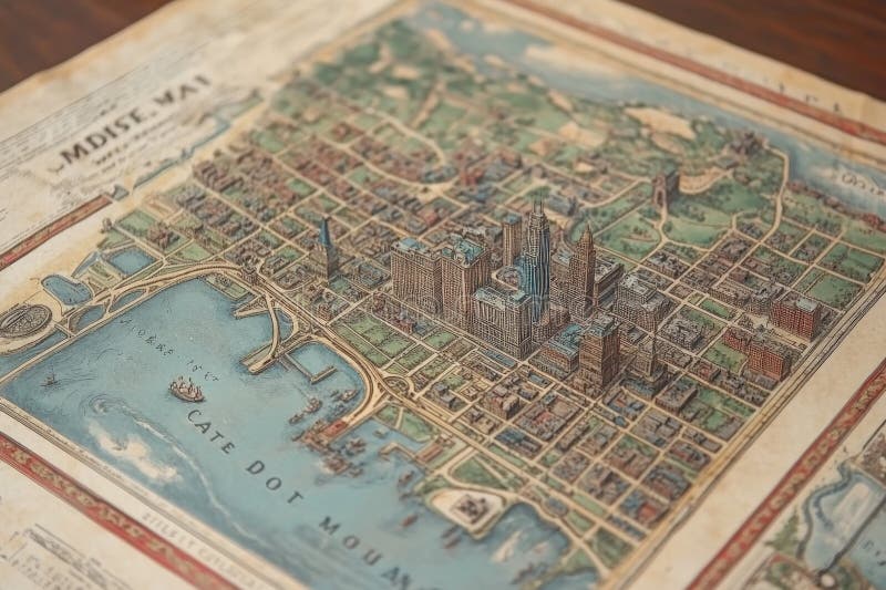 A Detailed Old Map of Chicago, Historical and Educational, Vintage ...