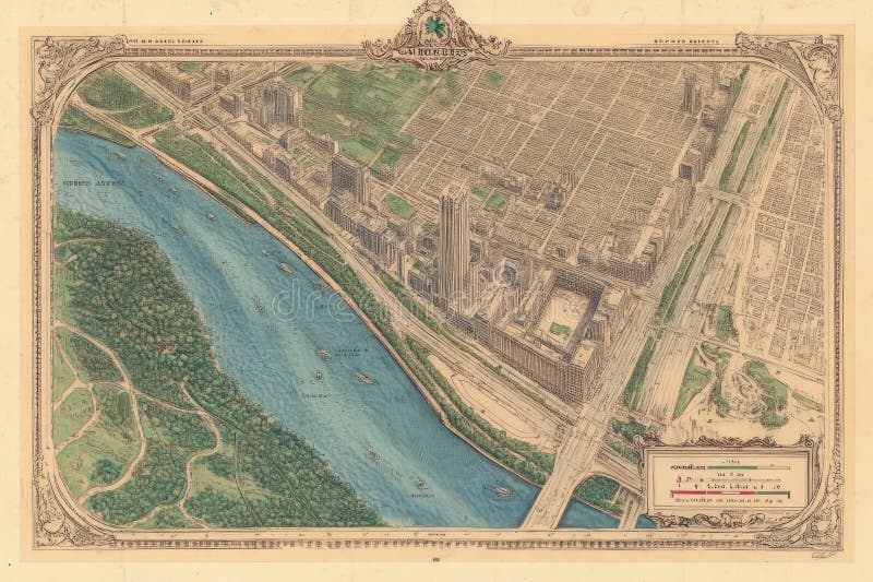 A Detailed Old Map of Chicago, Historical and Educational, Vintage ...