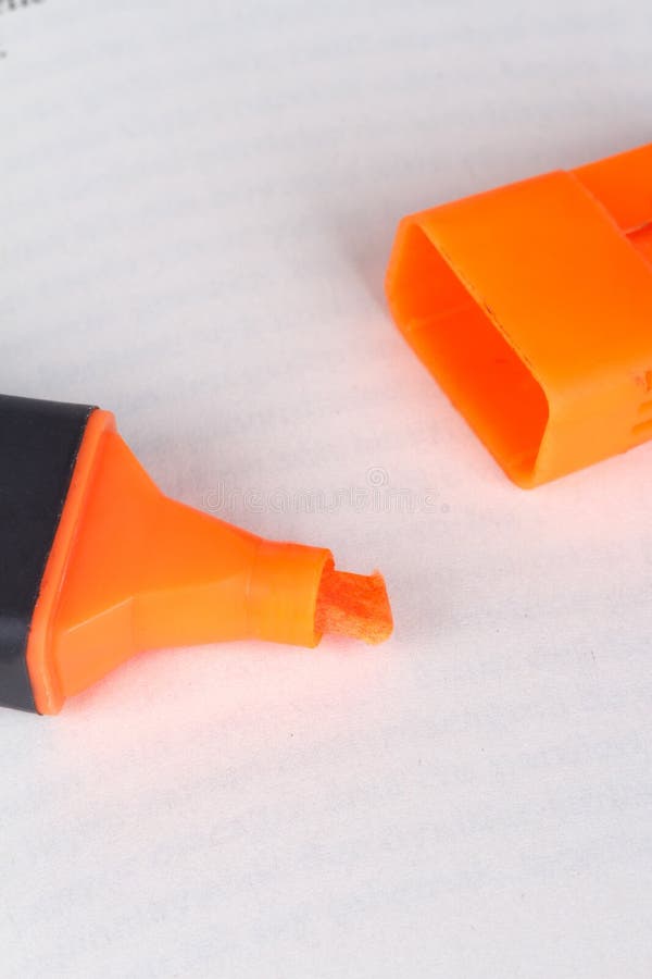 Detailed Orange Higlighter Pen Stock Photo - Image of text, writing ...