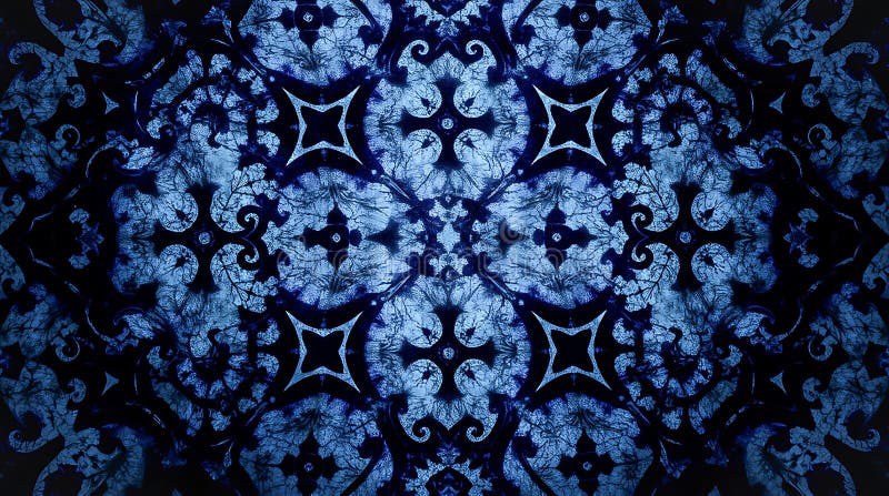Intricate Dark Blue Ornamental Pattern: Gothic Style Texture Generative ...