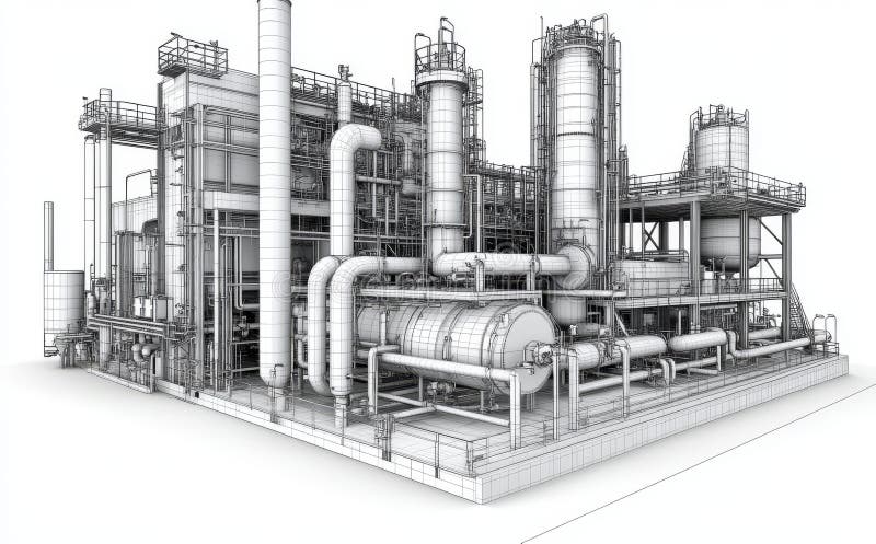 A Detailed Outline of the Complex Industrial Pipeline System in a ...