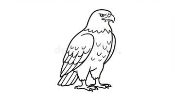 Majestic Bald Eagle Outline Illustration for Kids Coloring Book Stock ...