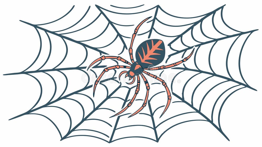 Intricate Spider Web Outline Illustration Vector, Vector Design ...