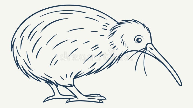 Detailed Kiwi Bird Outline Unique Wildlife Vector, Vector Design ...