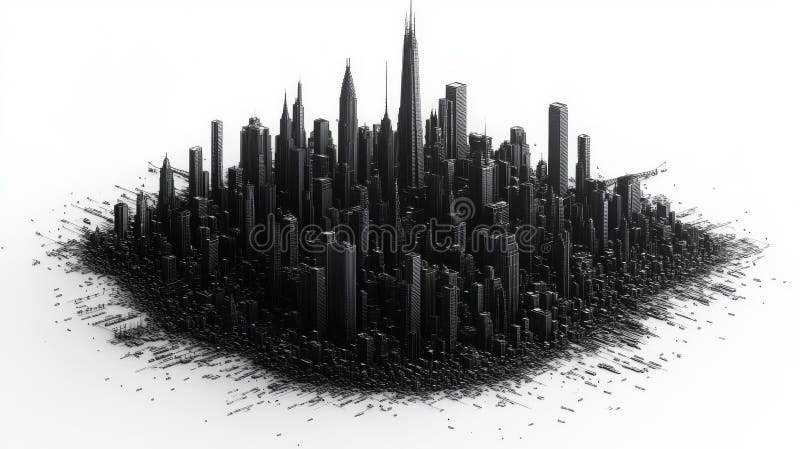 A Detailed Overhead Drawing of London Stock Image - Image of landscape ...