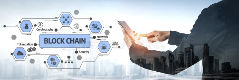 Detailed Overview of Blockchain Technology with Icons Representing ...