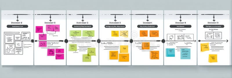 Detailed Overview of a Five-Day Design Sprint Process with Clear Stages and Progress Indicators ...